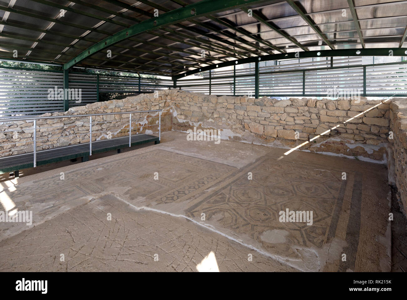Mosaic Hall with a large mosaic pavement dating from the Roman period ...