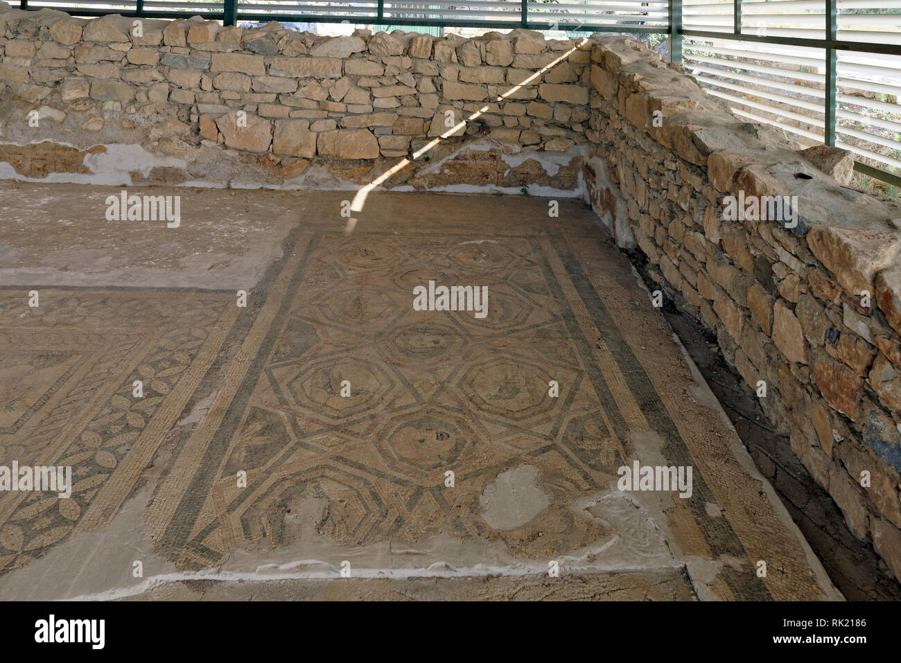 Mosaic Hall with a large mosaic pavement dating from the Roman period ...