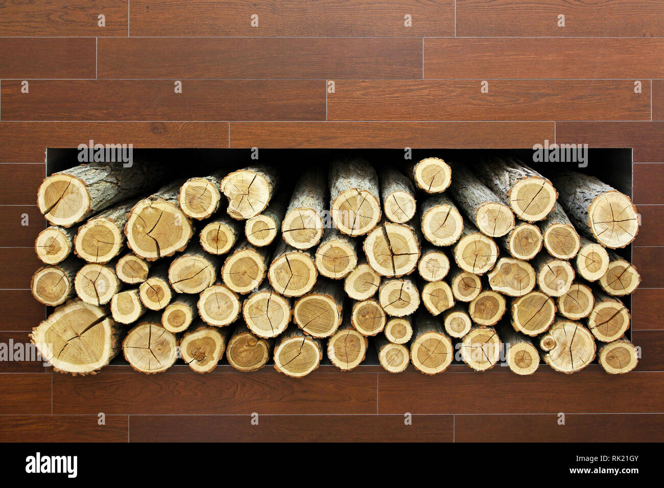 Big stack of firewood logs prepared for winter Stock Photo - Alamy