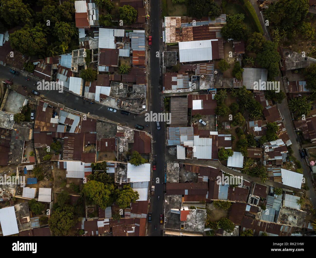 aerial view of latin rural village slums in Guatemala Stock Photo - Alamy