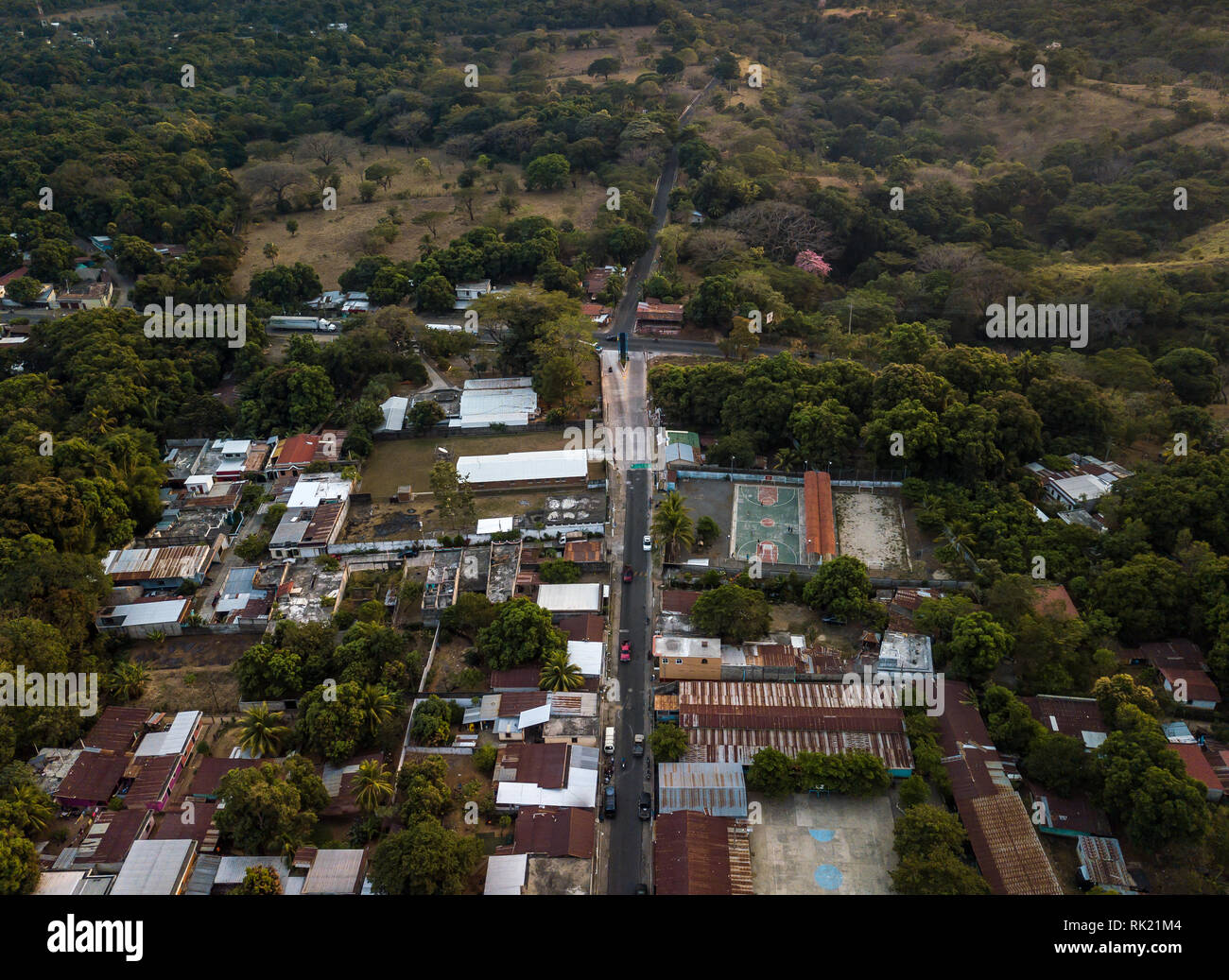 aerial view of latin rural village slums in Guatemala Stock Photo - Alamy
