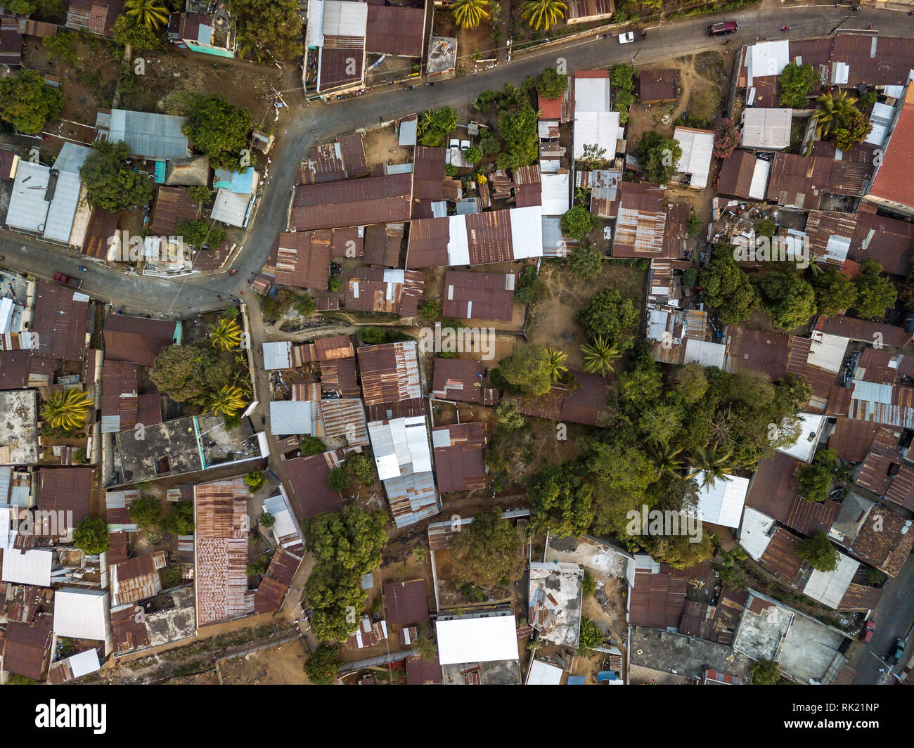 aerial view of latin rural village slums in Guatemala Stock Photo - Alamy