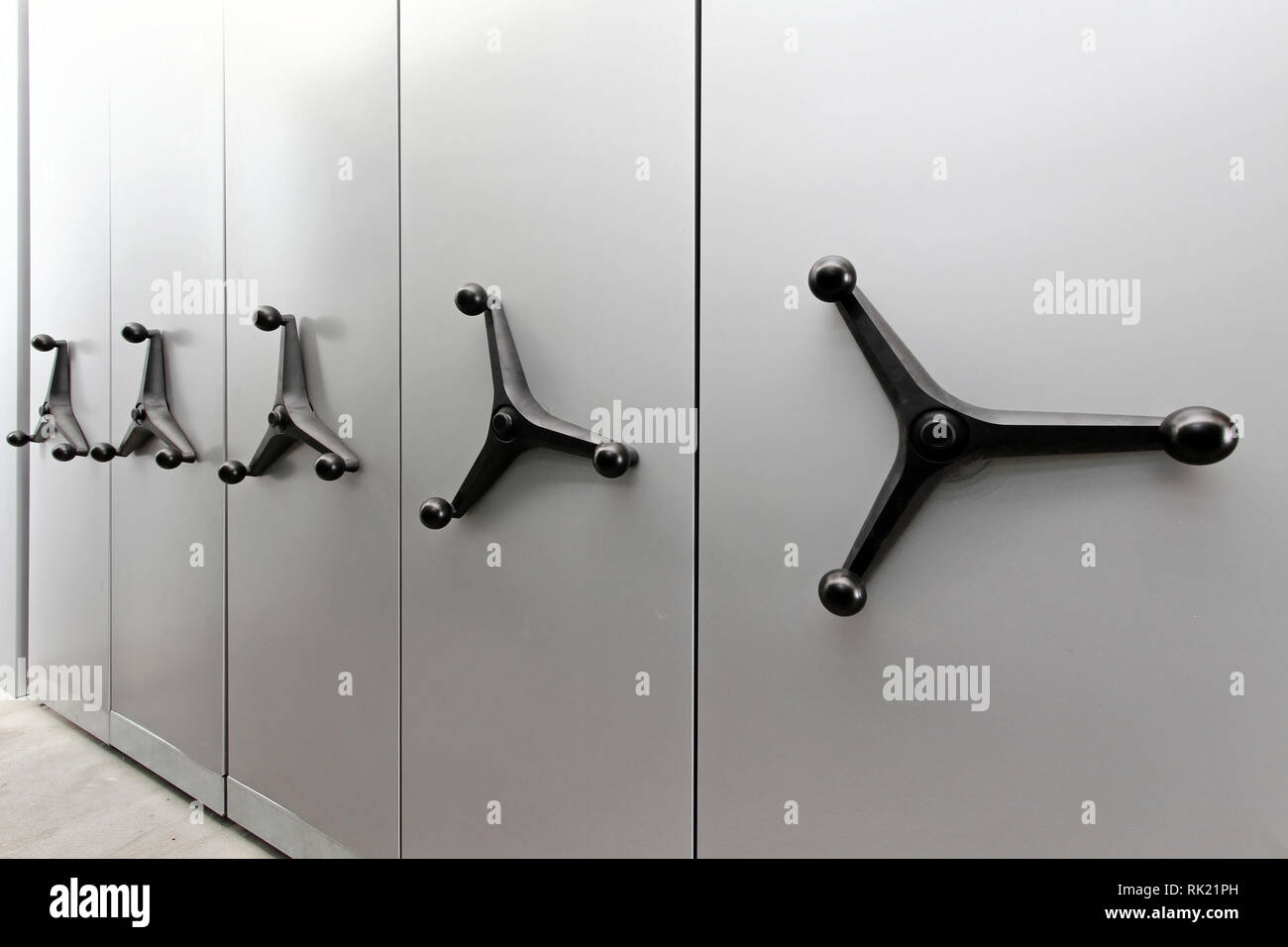 Automated shelving system with mobile cabinet for documents Stock Photo ...