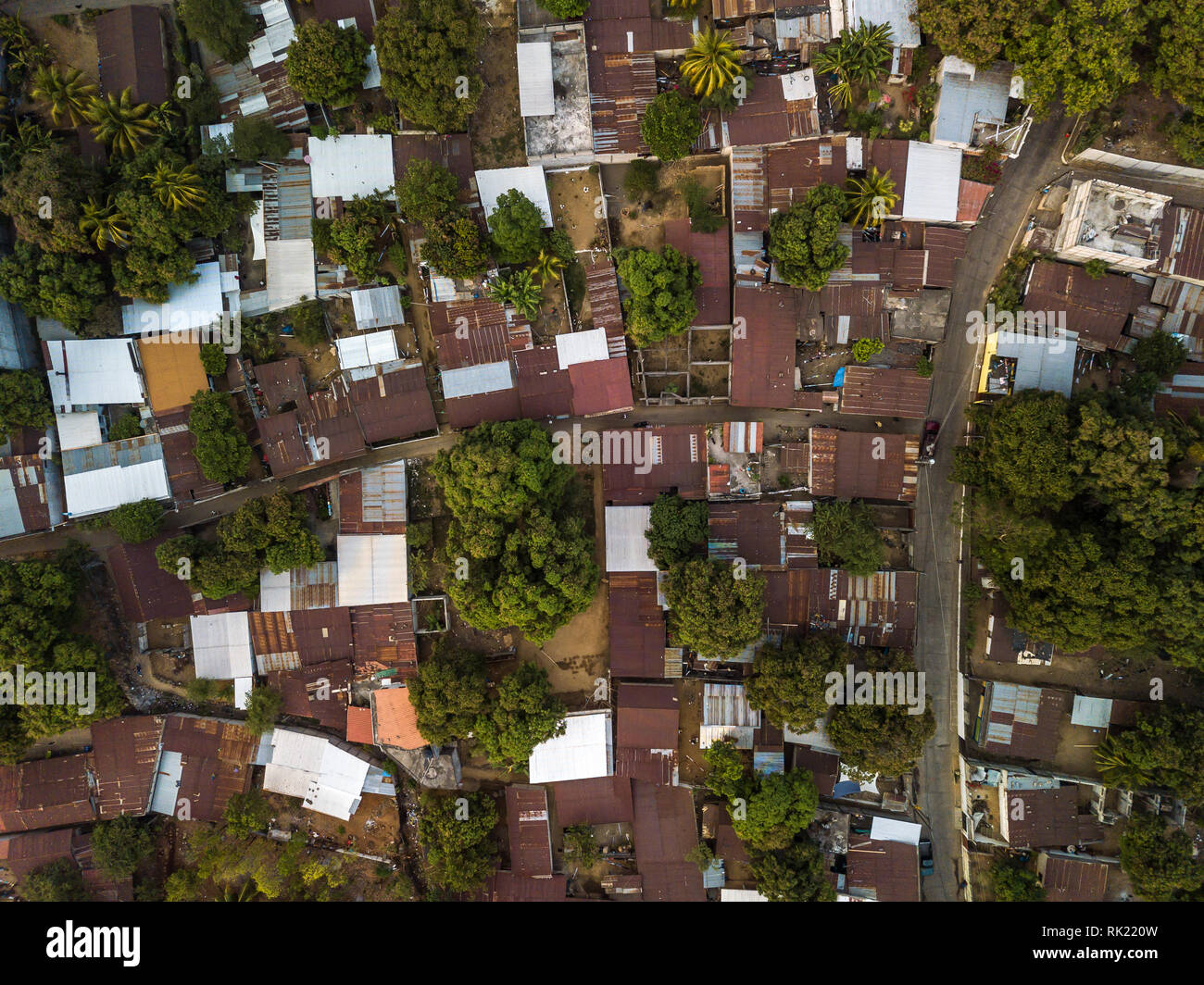 aerial view of latin rural village slums in Guatemala Stock Photo - Alamy