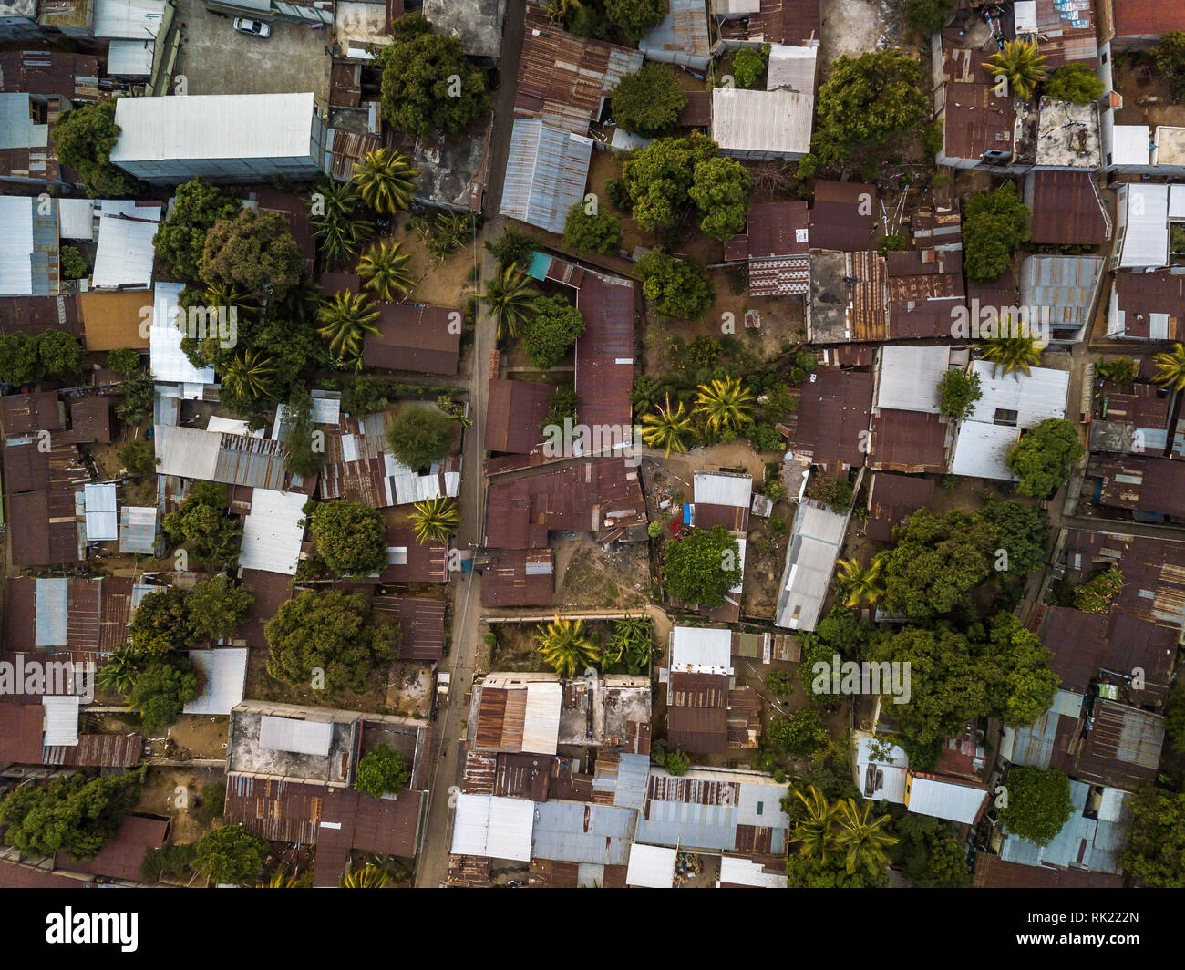 aerial view of latin rural village slums in Guatemala Stock Photo - Alamy