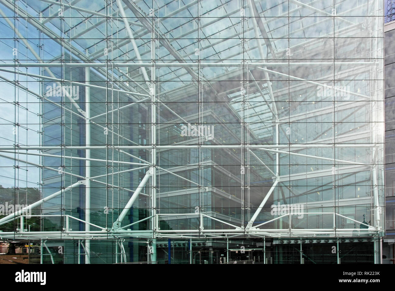 Big glass facade at modern business building Stock Photo - Alamy