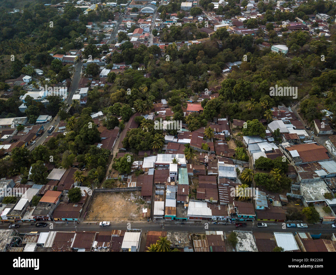 aerial view of latin rural village slums in Guatemala Stock Photo - Alamy