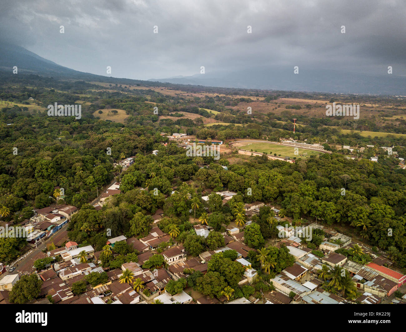aerial view of latin rural village slums in Guatemala Stock Photo - Alamy
