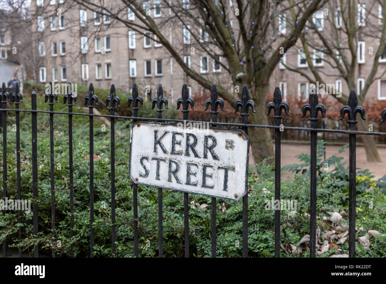 Road sign for Kerr street in Stockbridge,suburb of Edinburgh,Scotland ...