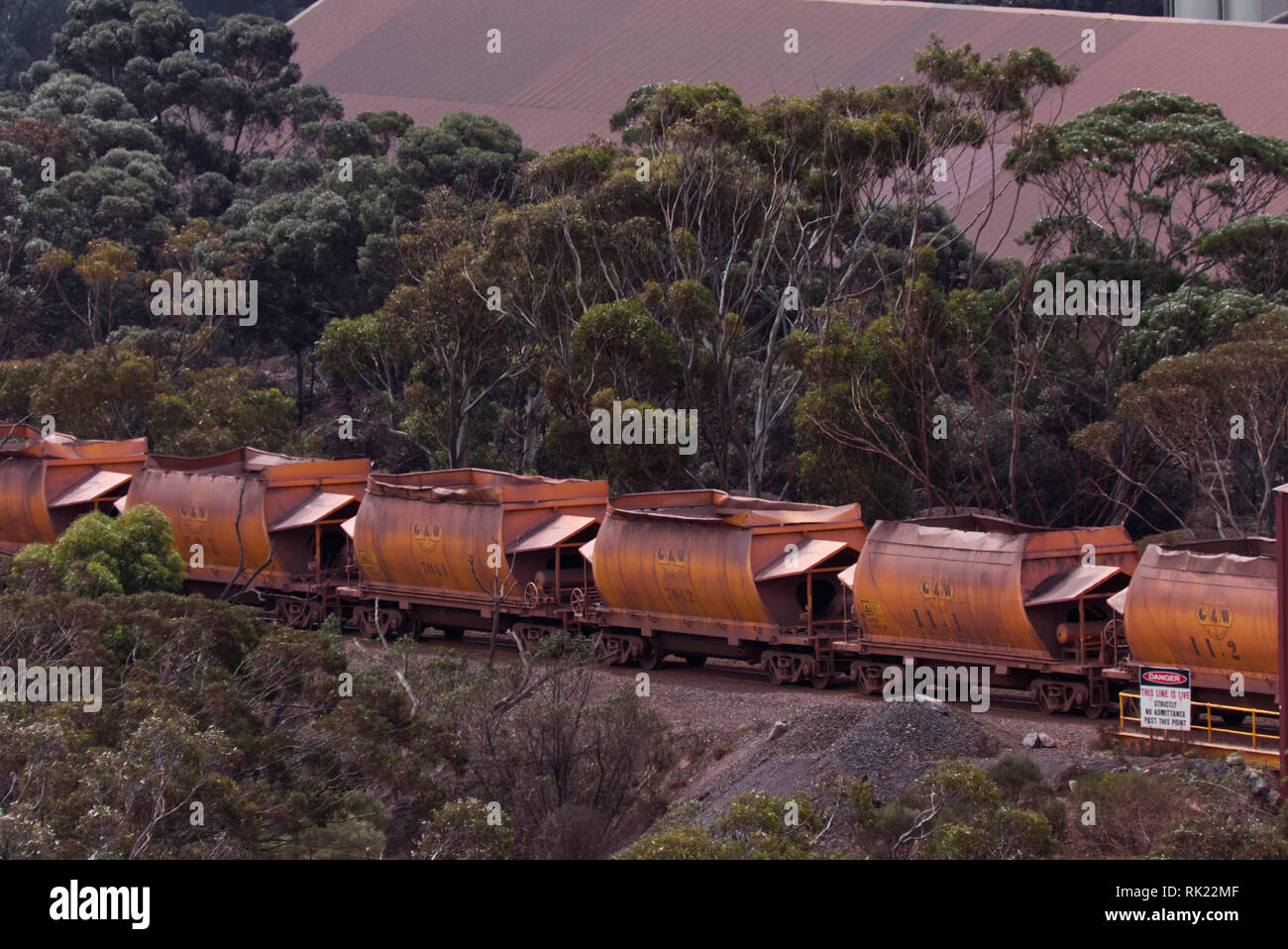 Iron ore railway wagons Whyalla South Australia Stock Photo - Alamy