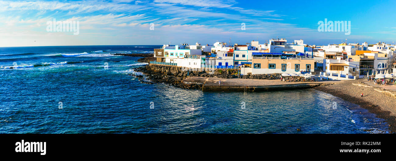 Traditional El Cotillo fishing village,Fuerteventura,Spain Stock Photo ...