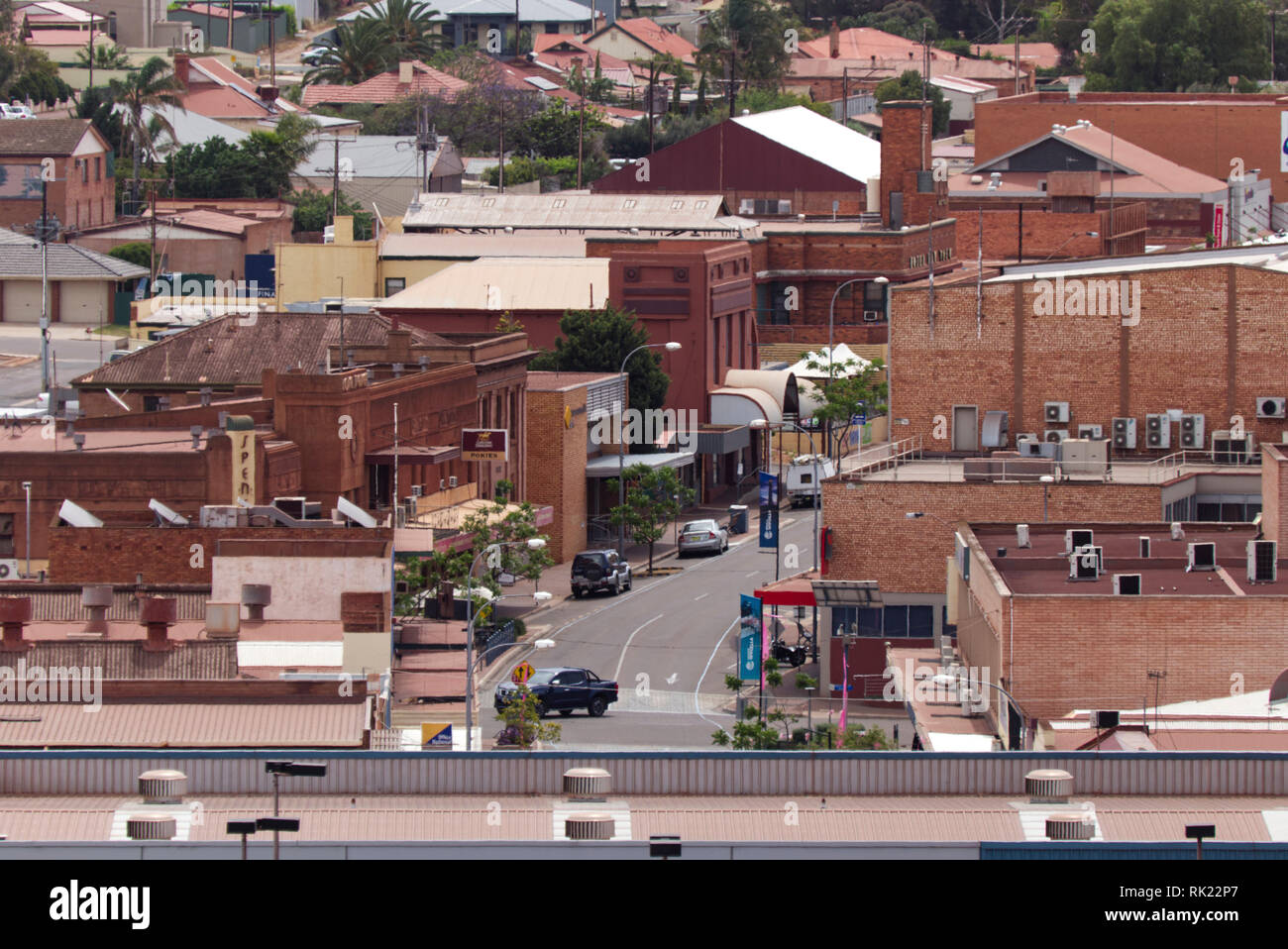 Looking down on the unique brick built buildings of the former city ...