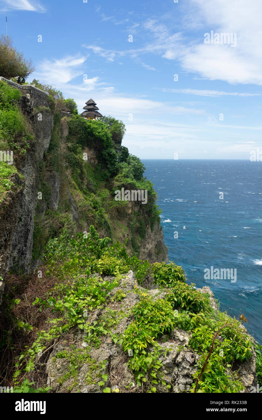 Uluwatu temple a pagoda perched on the cliffs of Bukit peninsula, Bali ...