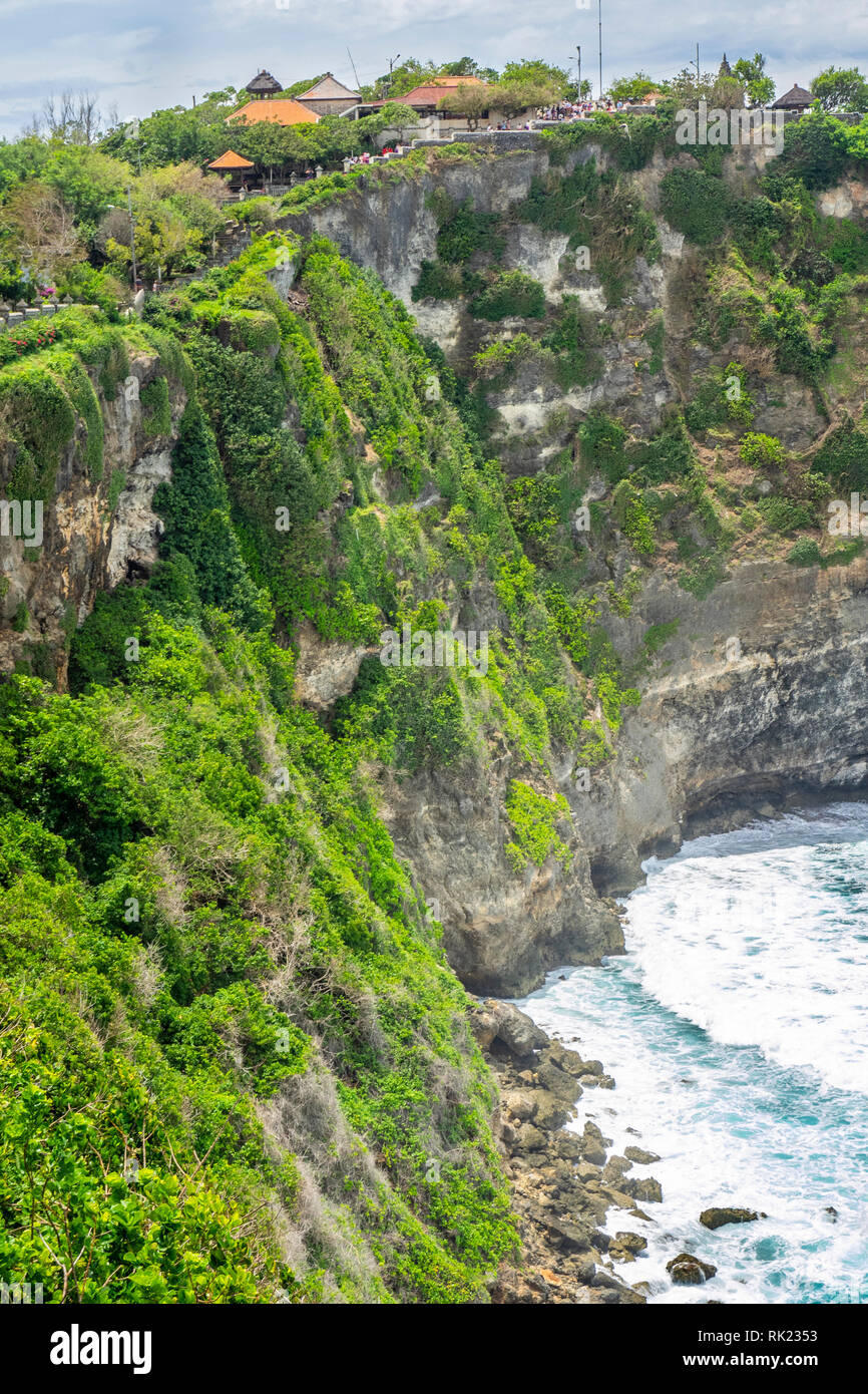 Limestone cliffs at Uluwatu Bukit peninsula, Bali Indonesia Stock Photo ...