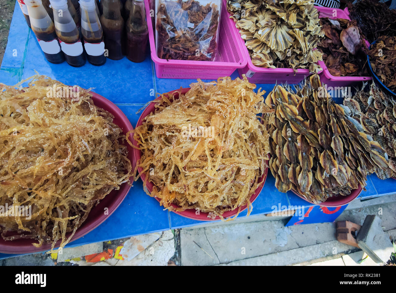 Dried fish in large quantities. Warehouse of dried fish on the market ...