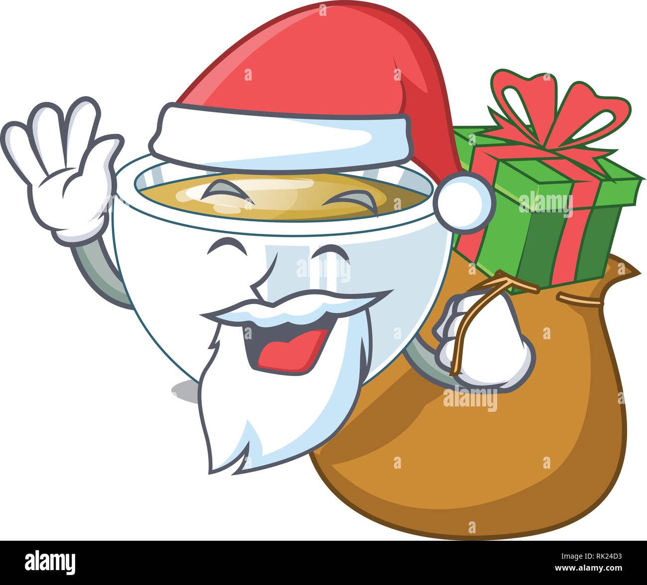 Santa with gift ginger tea in a cartoon bottle Stock Vector Image & Art ...