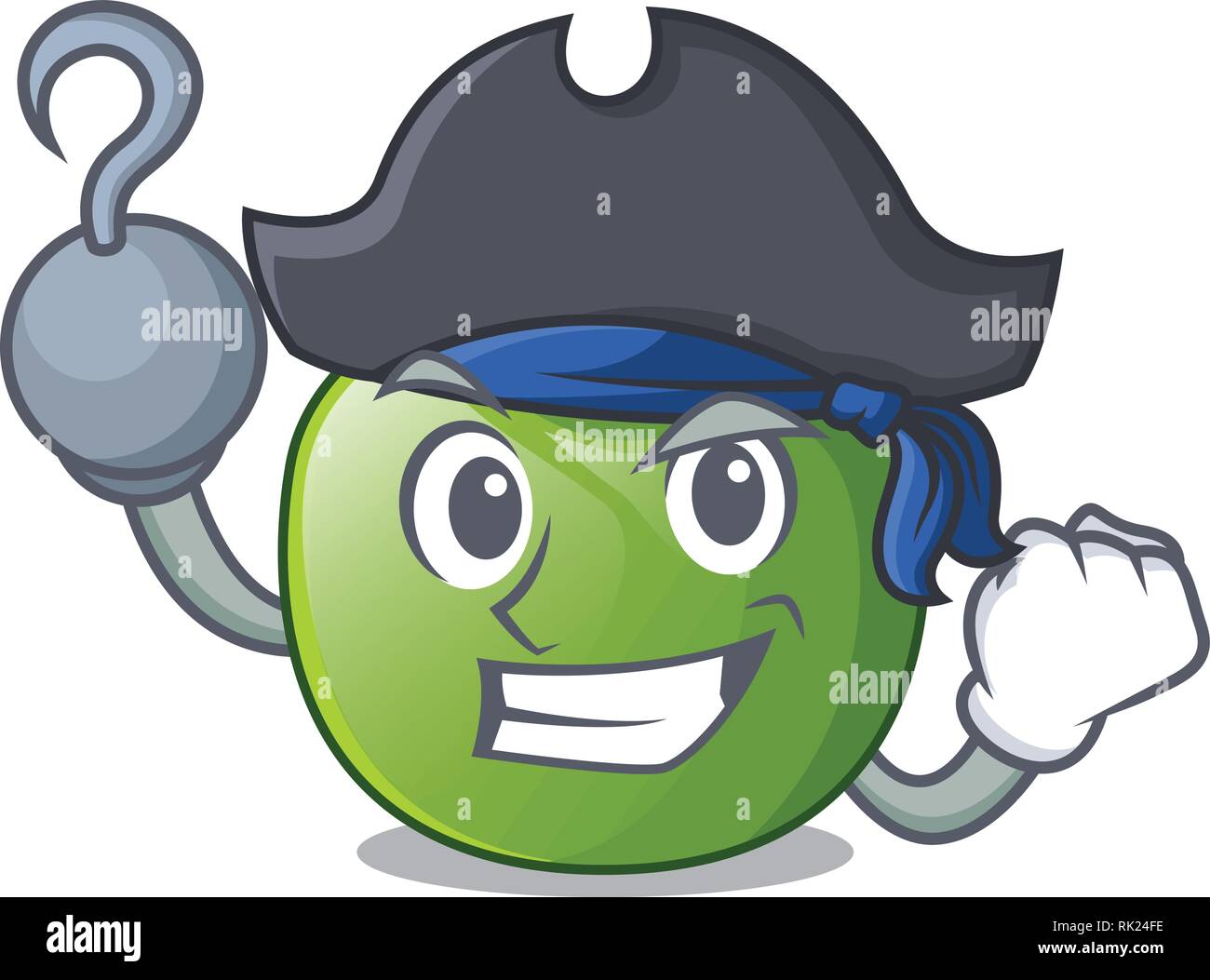 Pirate green tomato in cartoon vegetable basket Stock Vector Image ...