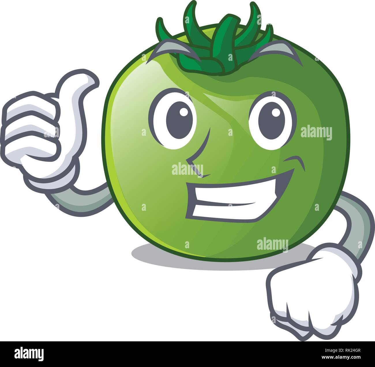 Thumbs up green tomato with the isolated cartoons Stock Vector Image ...