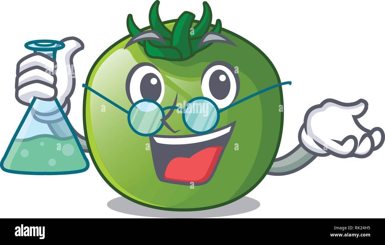 Professor green tomato with the isolated cartoons Stock Vector Image ...