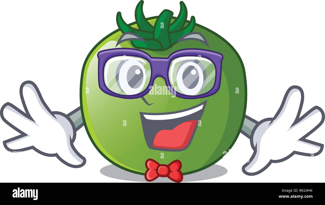 Geek green tomato with the isolated cartoons Stock Vector Image & Art ...