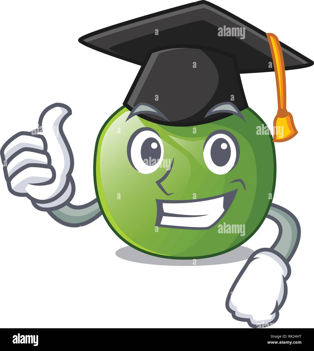 Graduation green tomato with the isolated cartoons Stock Vector Image ...