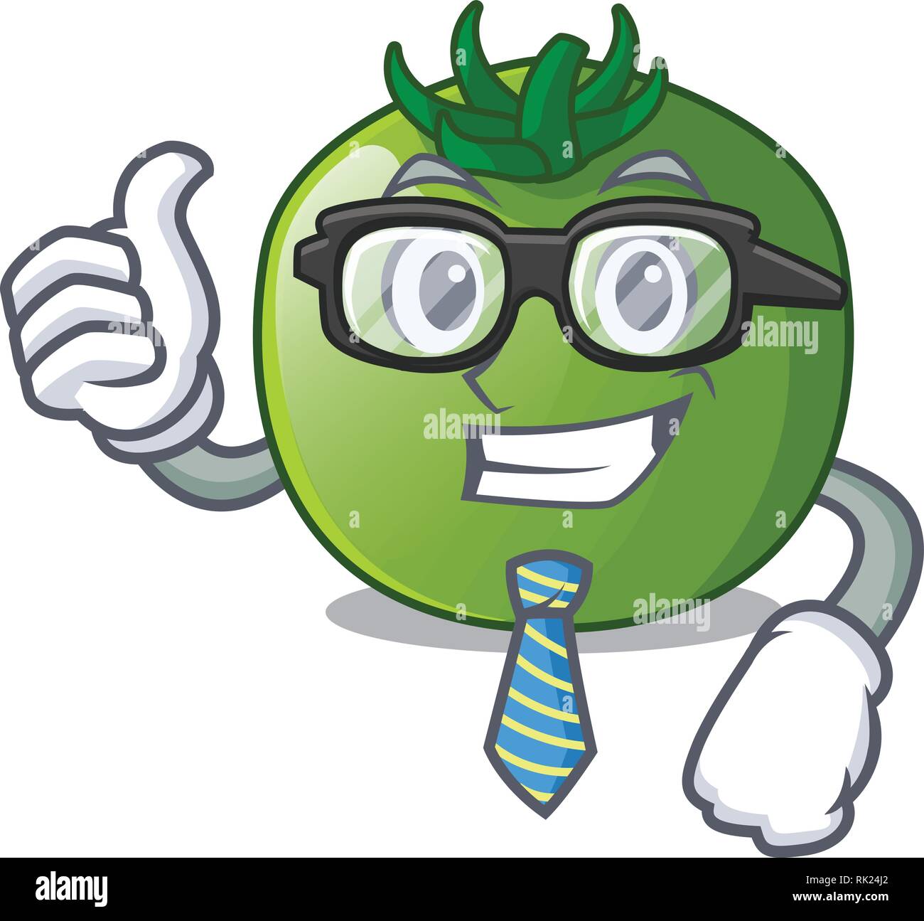 Businessman green tomato with the isolated cartoons Stock Vector Image ...