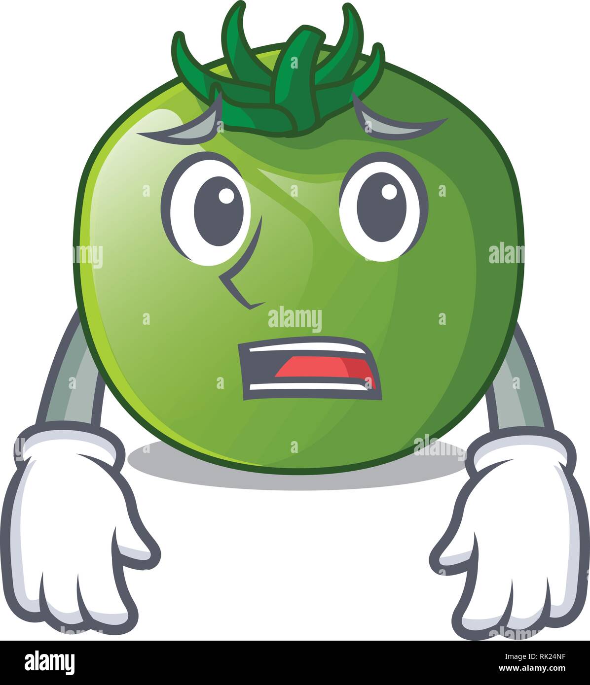 Afraid green tomato obove the character table Stock Vector Image & Art ...