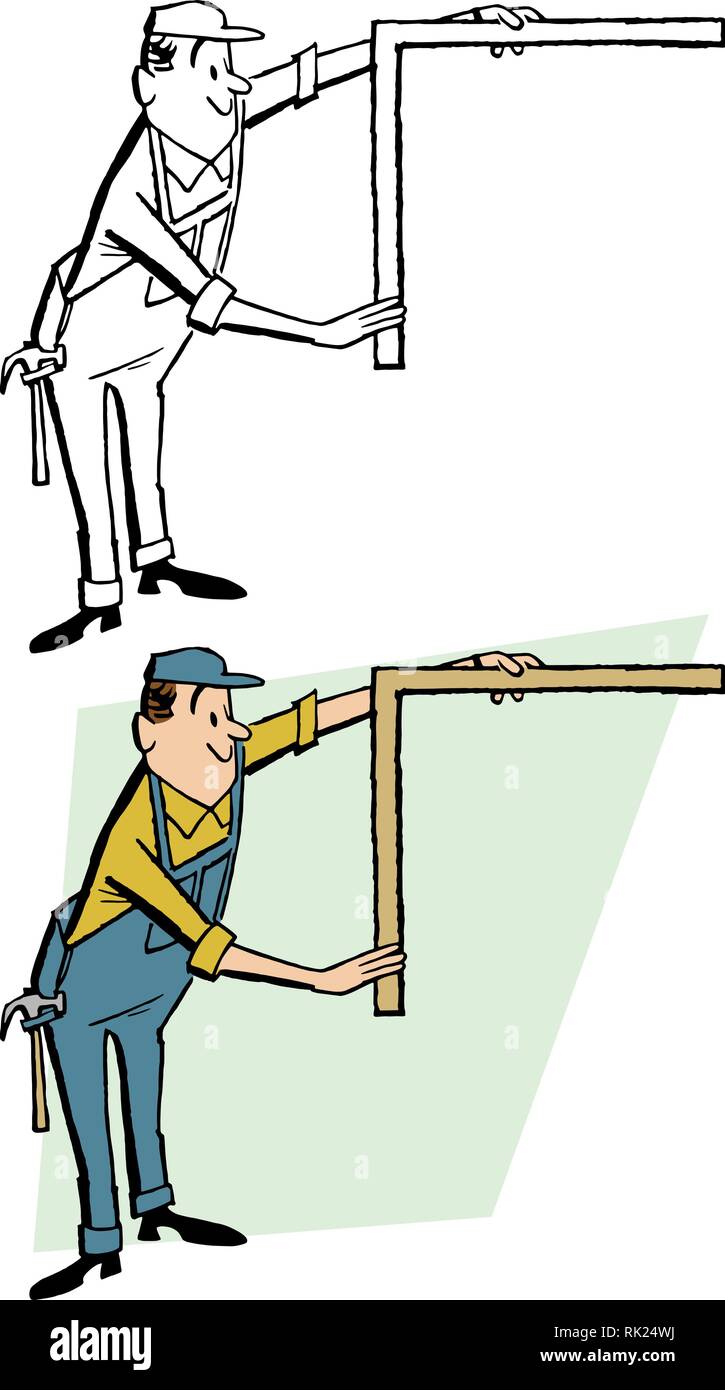 Carpenter man cartoon hi-res stock photography and images - Alamy