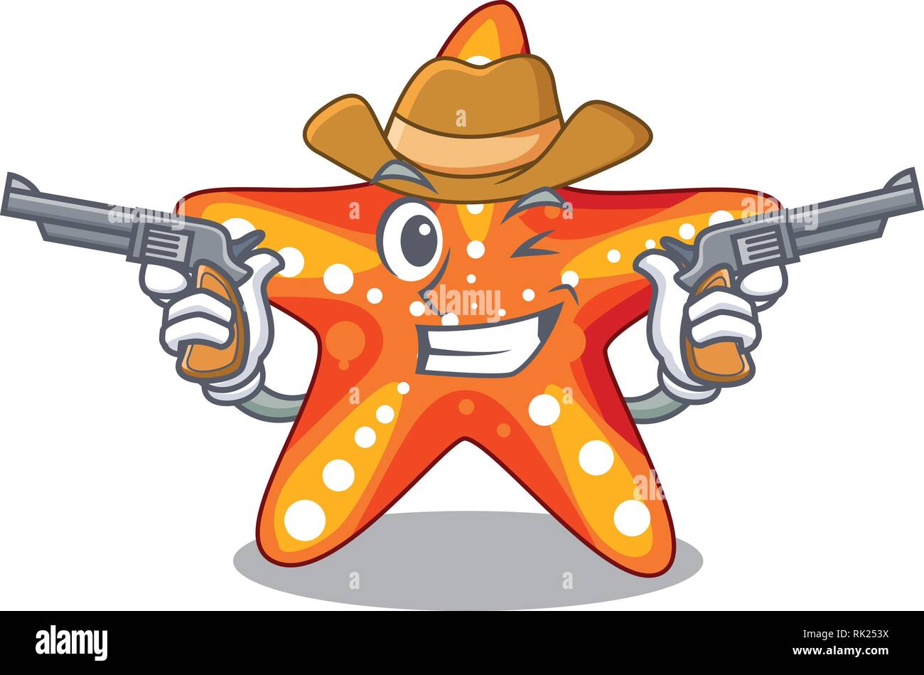 Cowboy starfish beside the in character beach Stock Vector Image & Art ...