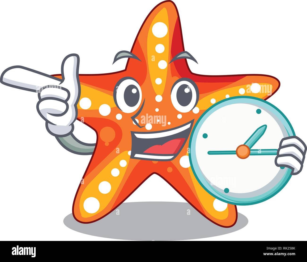 With clock starfish in the cartoon shape funny Stock Vector Image & Art ...