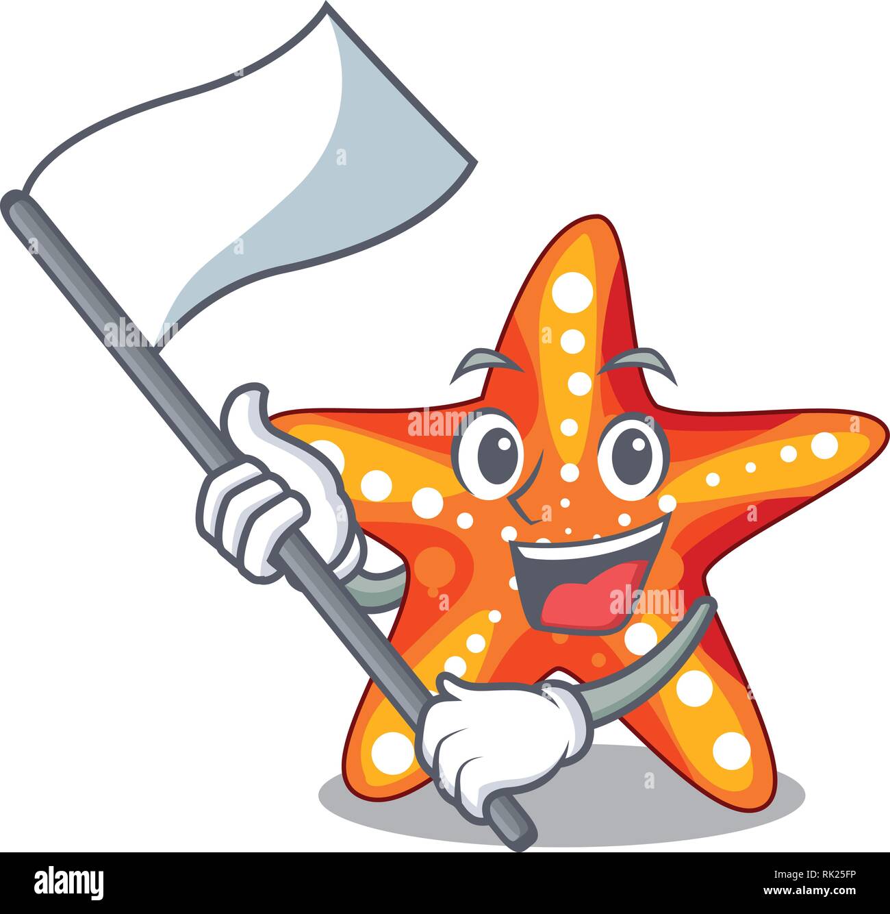 With flag underwater sea in the starfish mascot Stock Vector Image ...