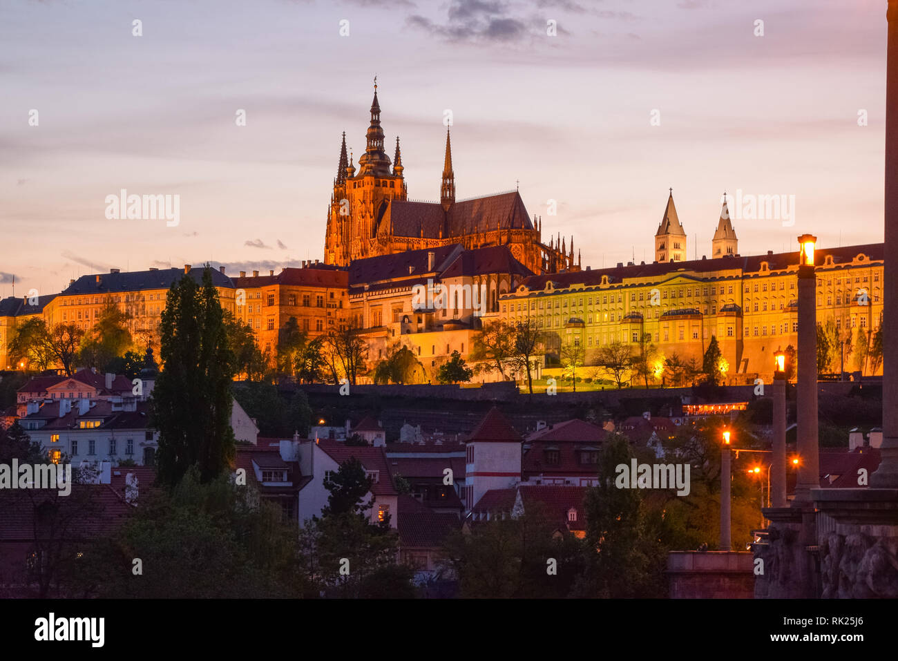 The beautiful Prague Castle at sunset Stock Photo - Alamy