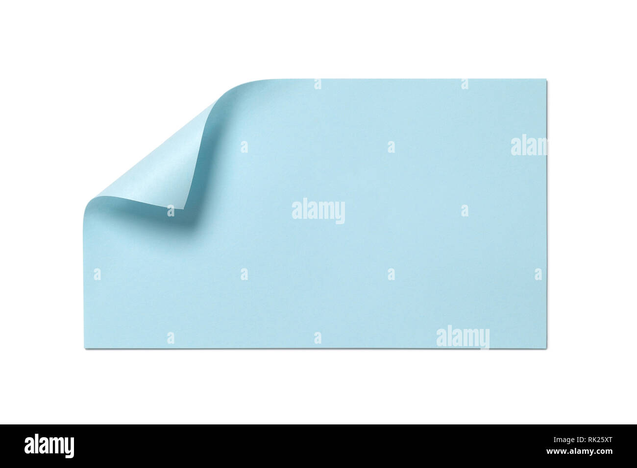 Blank light blue note paper isolated on white background Stock Photo ...