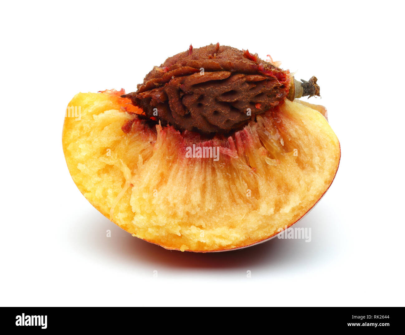 Ripe peach fruits isolated on white background Stock Photo - Alamy