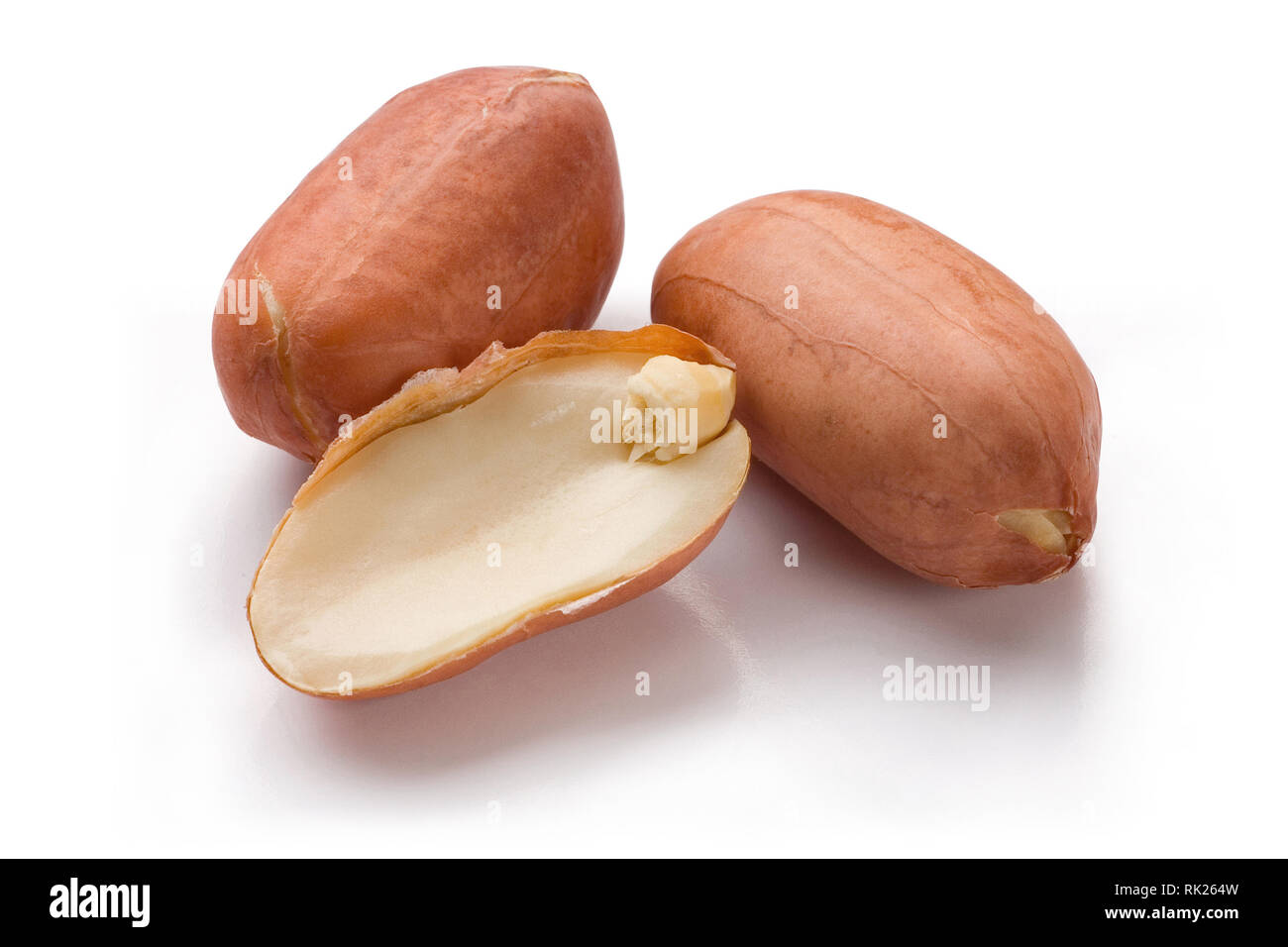 Peanuts isolated on white background, macro shot Stock Photo - Alamy