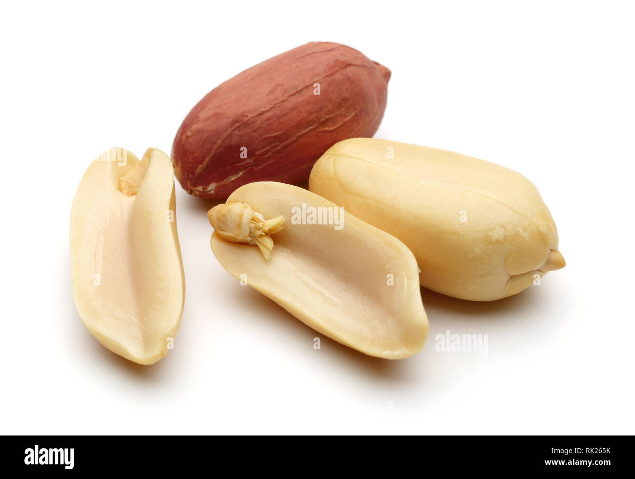 Peanuts isolated on white background, macro shot Stock Photo - Alamy