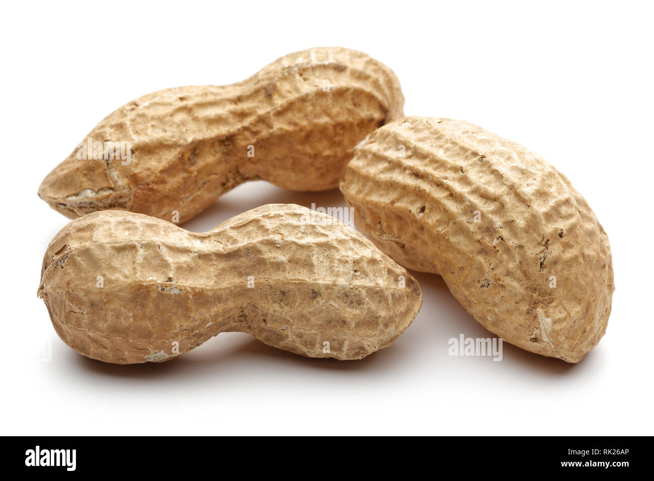 Peanuts isolated on white background, macro shot Stock Photo - Alamy
