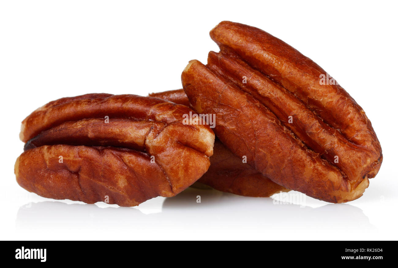 Peeled pecan nuts isolated on white background Stock Photo - Alamy