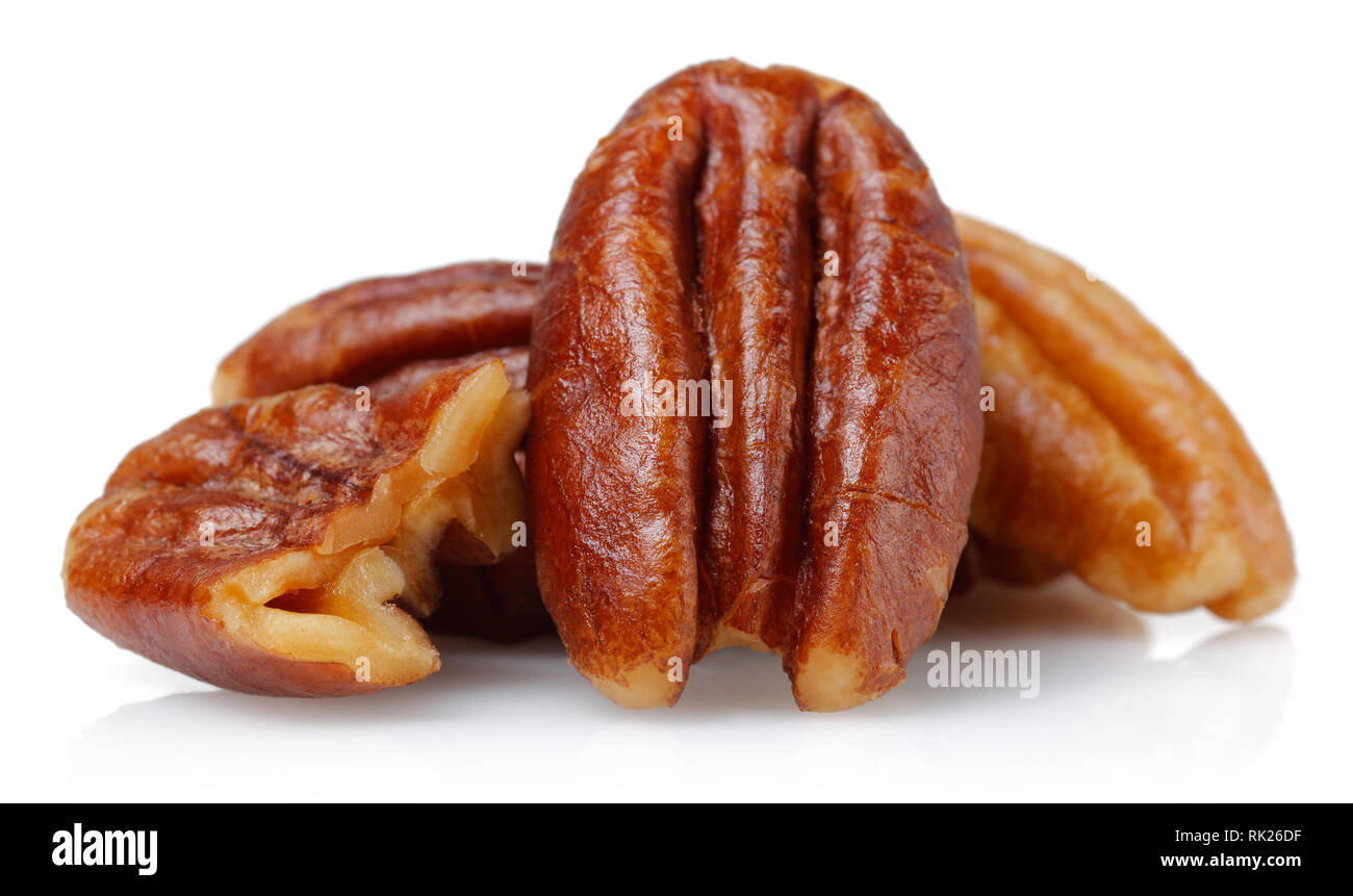 Peeled pecan nuts isolated on white background Stock Photo - Alamy