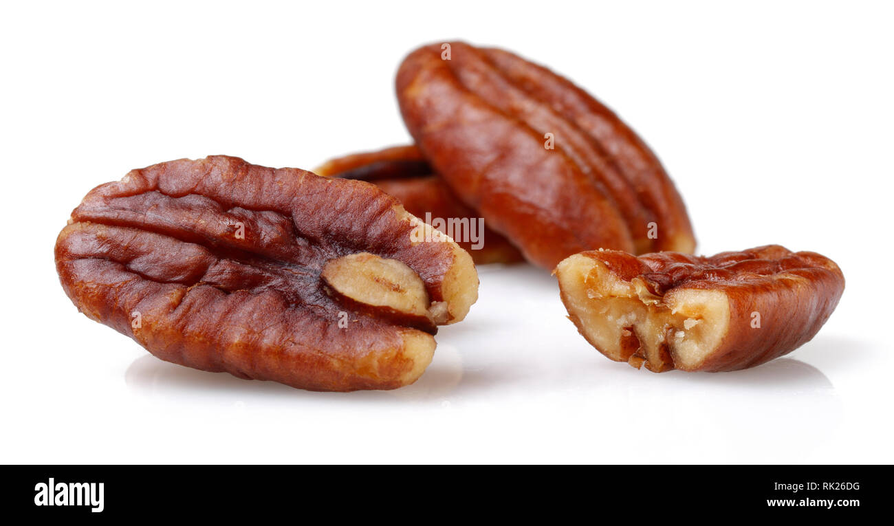 Peeled pecan nuts isolated on white background Stock Photo - Alamy