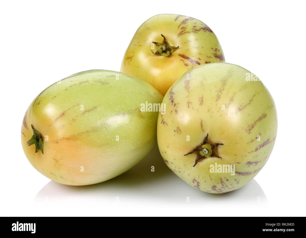 Pepino melon fruits isolated on white background Stock Photo - Alamy
