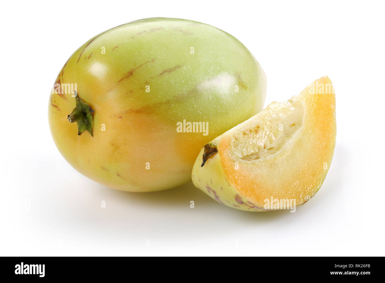 Pepino melon fruits isolated on white background Stock Photo - Alamy