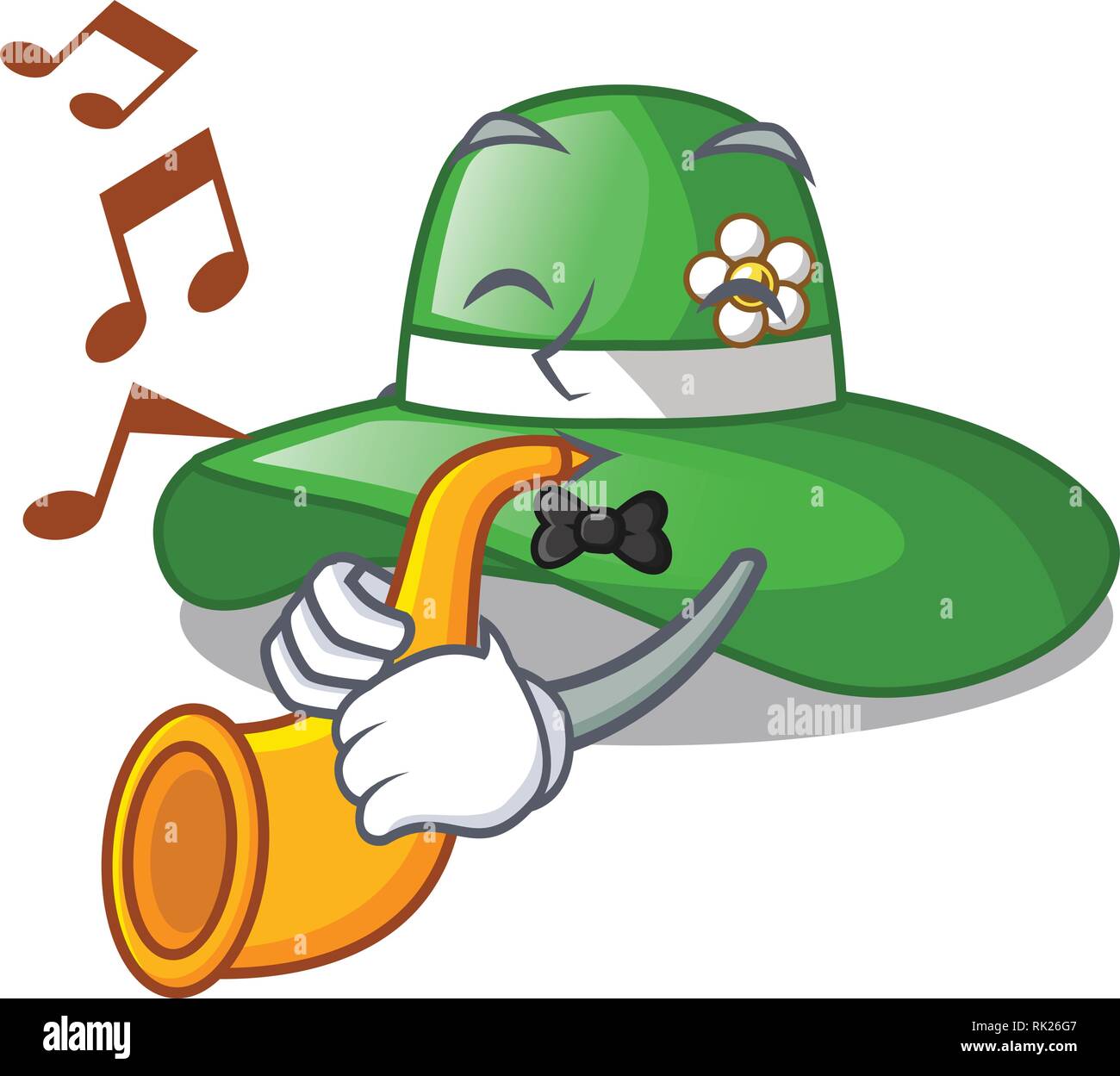 With trumpet beach hat isolated in with cartoons Stock Vector Image ...