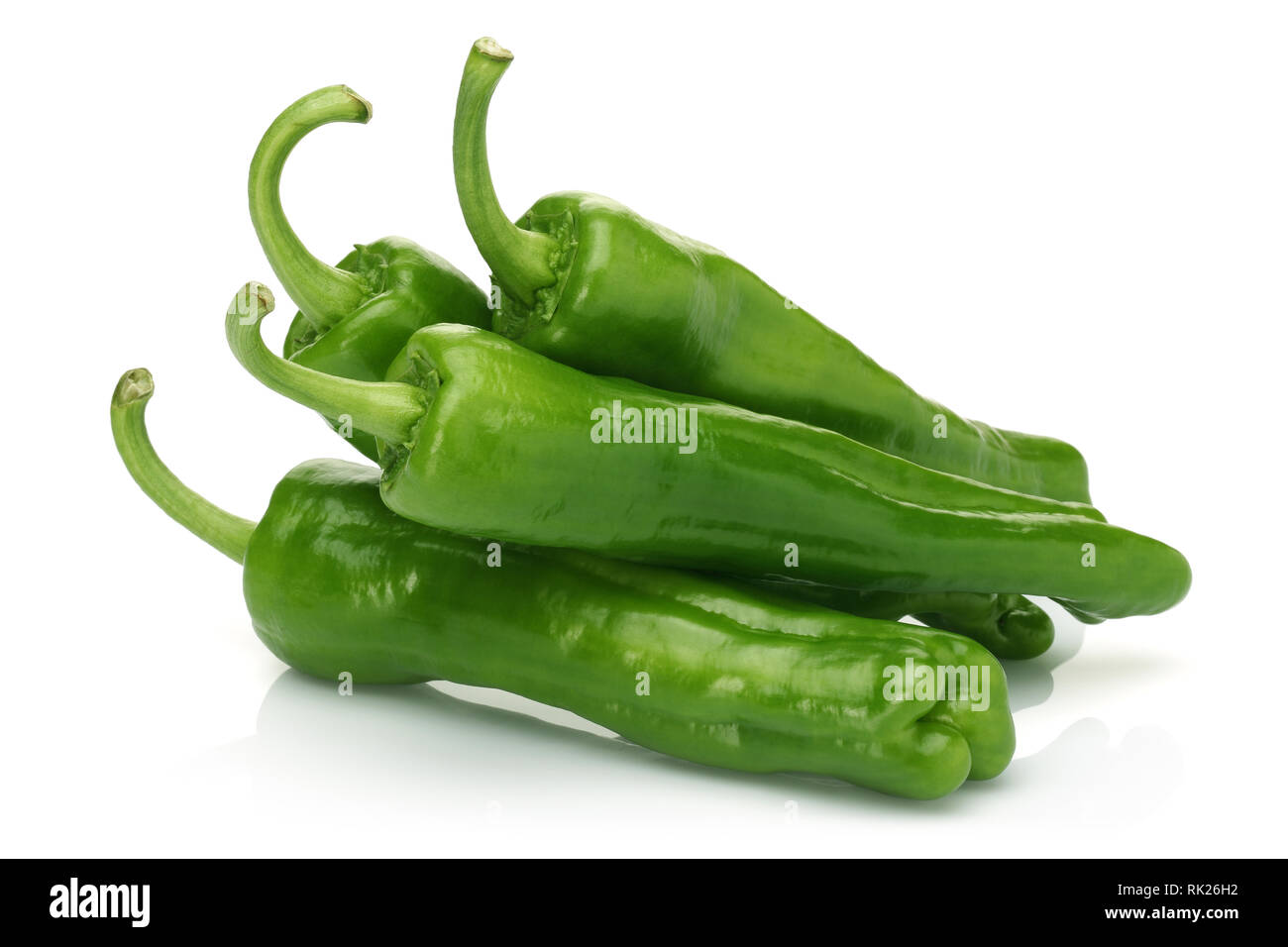 Fresh green pepper isolated on white background Stock Photo - Alamy
