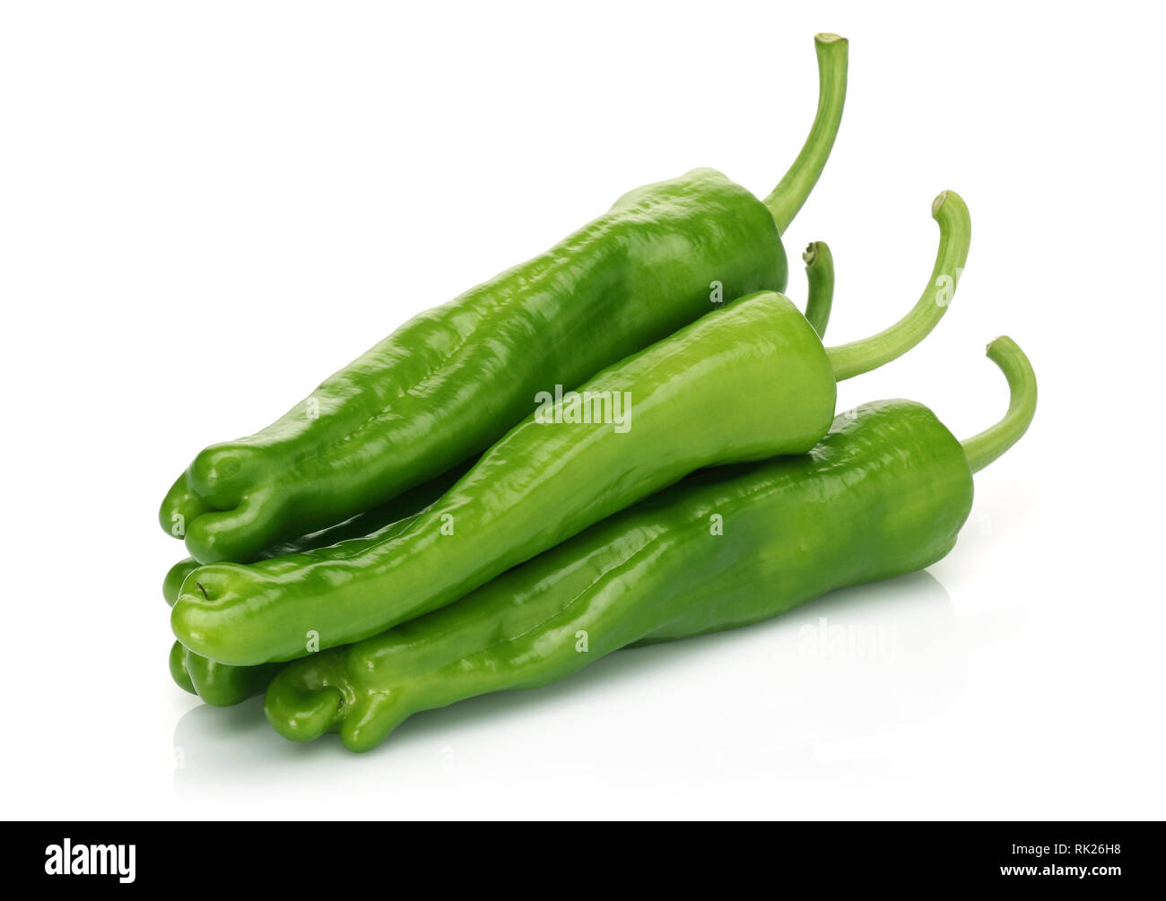 Fresh green pepper isolated on white background Stock Photo - Alamy