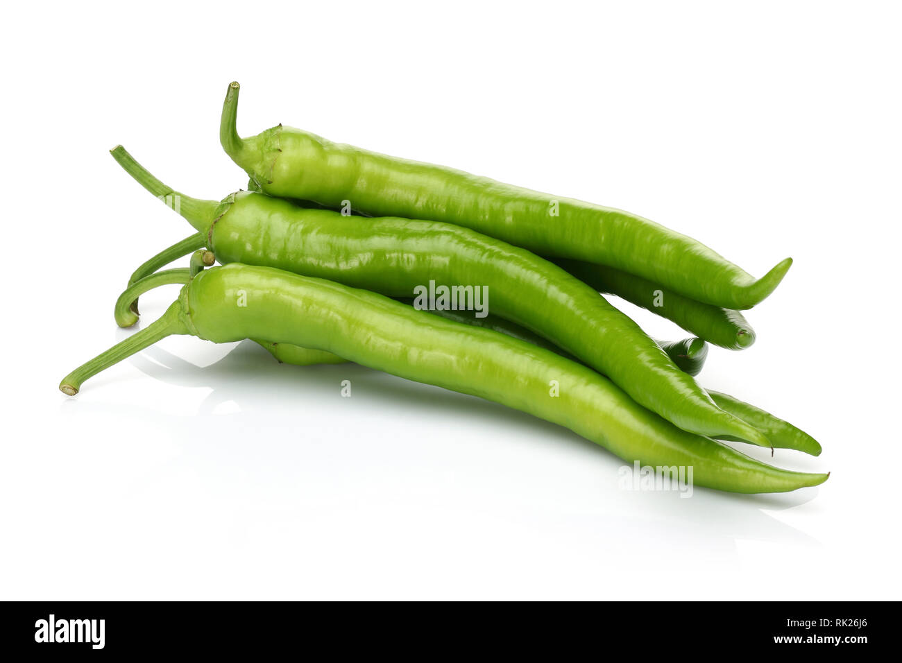 Fresh green pepper isolated on white background Stock Photo - Alamy