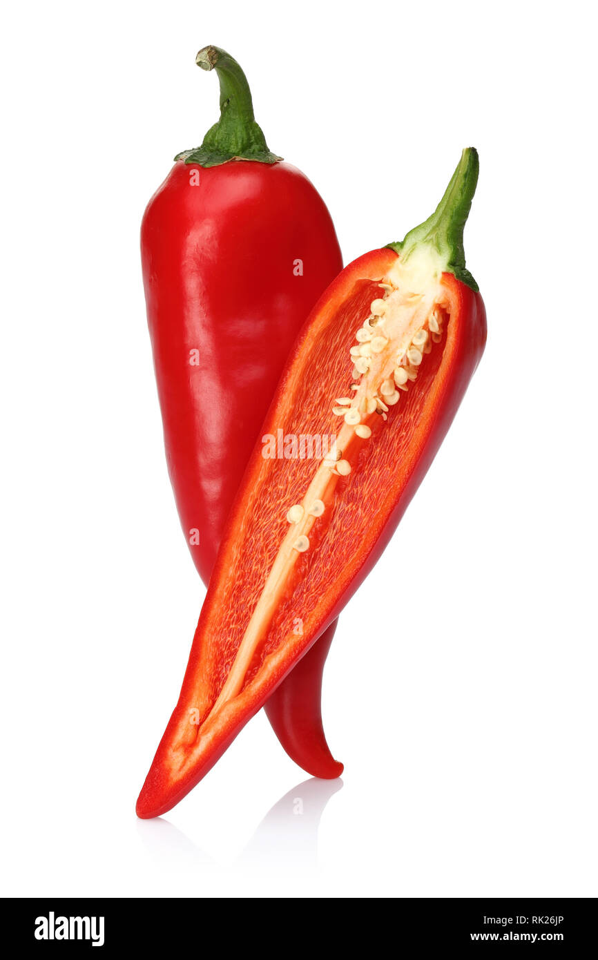 Fresh red pepper isolated on white background Stock Photo - Alamy