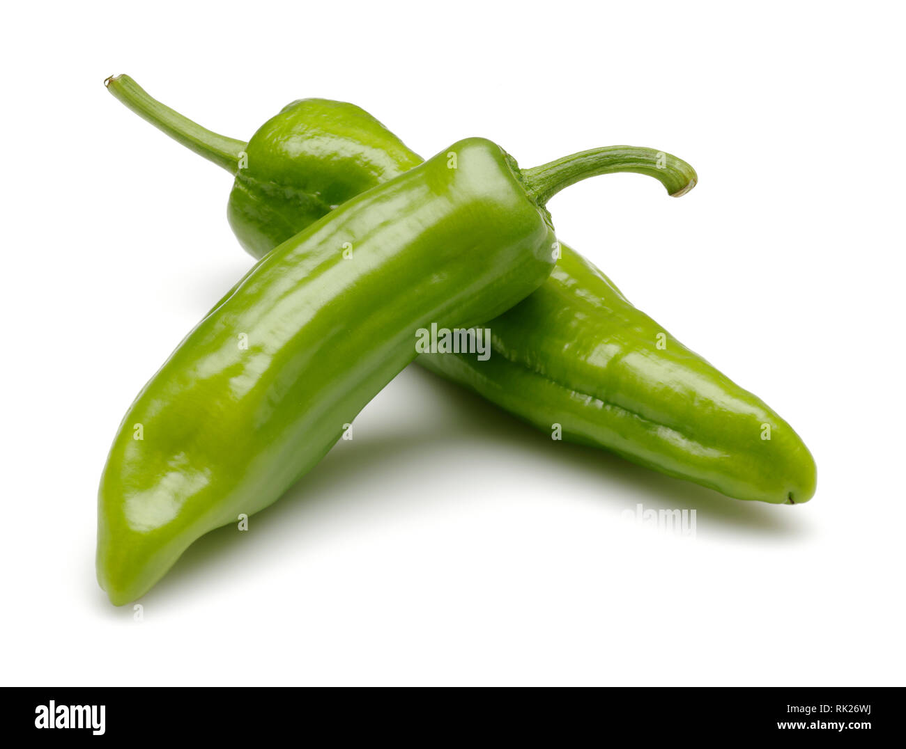 Fresh green pepper isolated on white background Stock Photo - Alamy