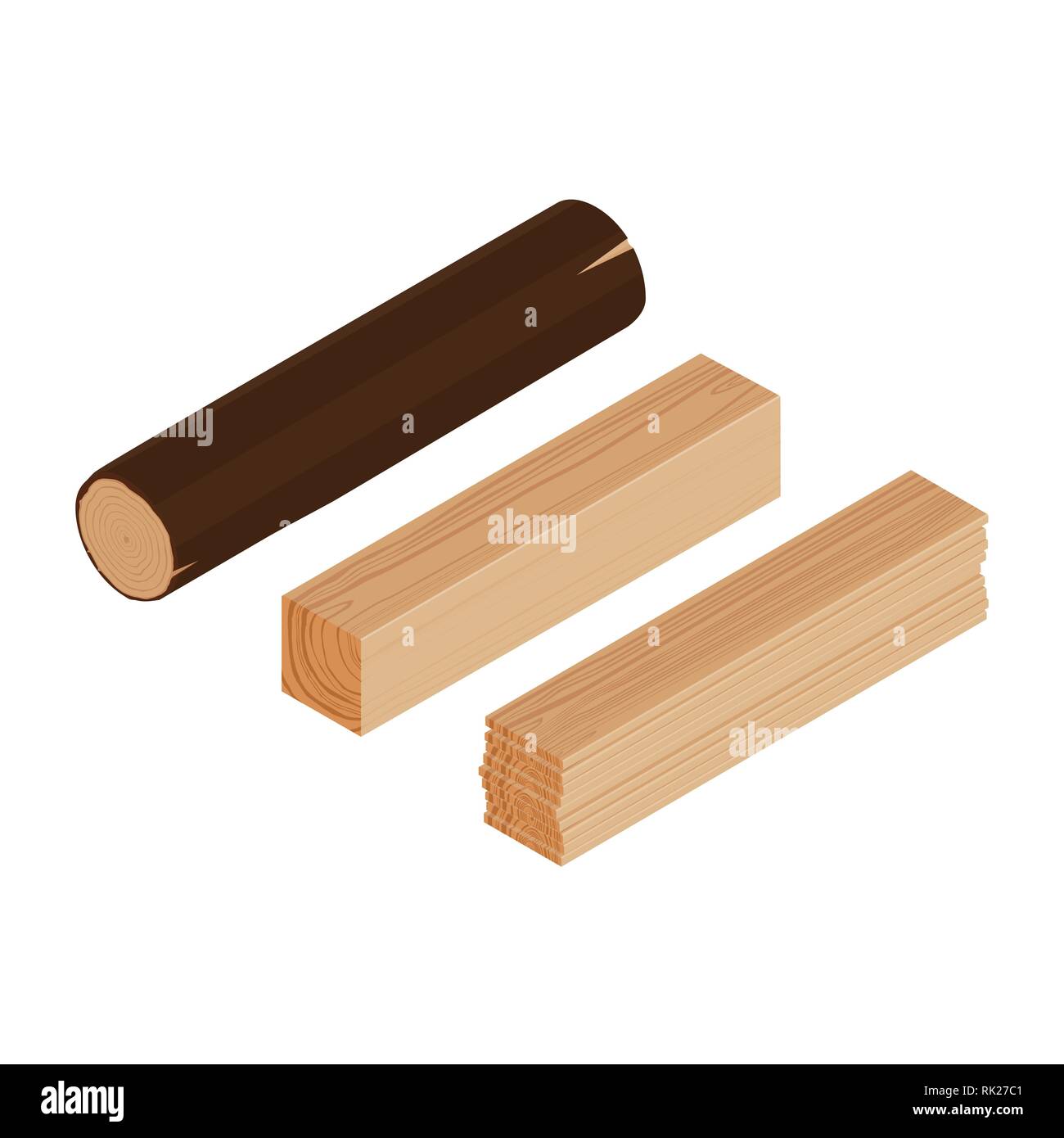 Vector icon isometric wooden log firewood, lumber beam and stack, pile ... Vector icon isometric wooden log firewood, lumber beam and stack, pile ...