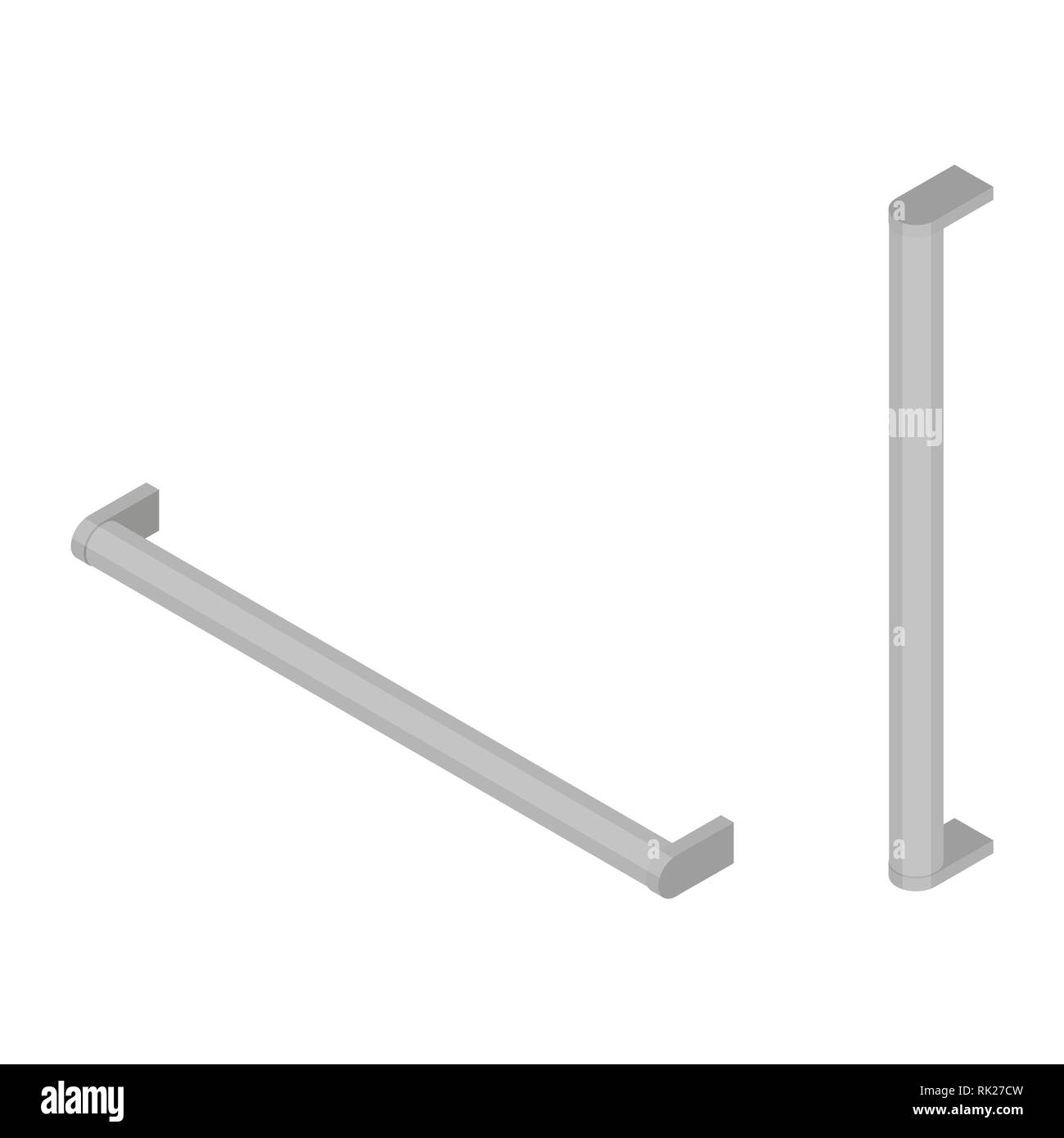 Vector isometric furniture handle isolated on white background. Metal ...